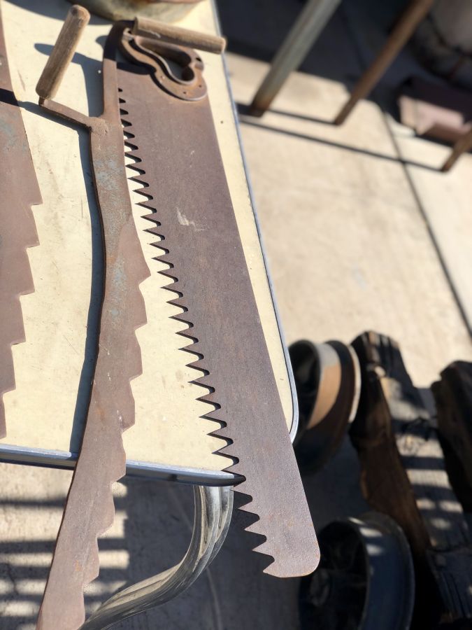 Old Farm Tools- Collectable, Hay Saws, 1 & 2 Man Saws, Pulleys, Hand ...