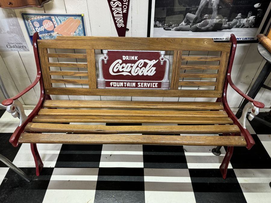Vintage Coca Cola Bench, Restored - The Packrats Den